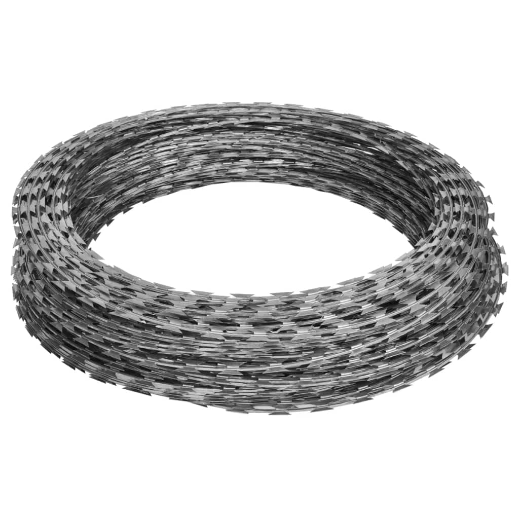 Razor Wire 2 pcs Helical Wire Fence Concertina Wire Galvanized Steel vidaXL