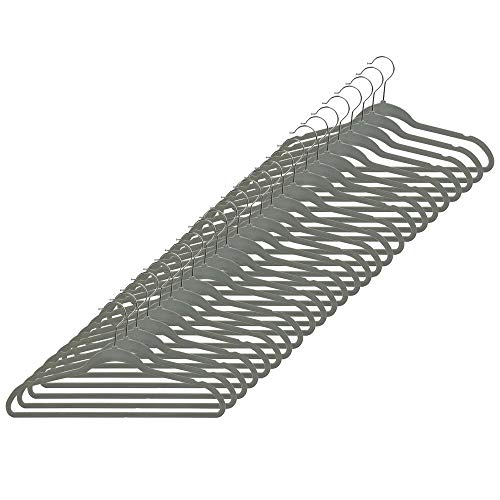 Home Basics Flocked Suit Hanger (25 Pack), Grey