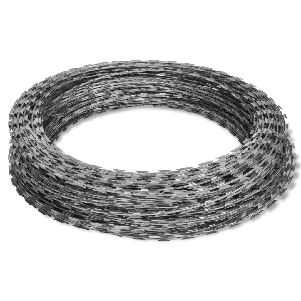 Razor Wire 2 pcs Helical Wire Fence Concertina Wire Galvanized Steel vidaXL