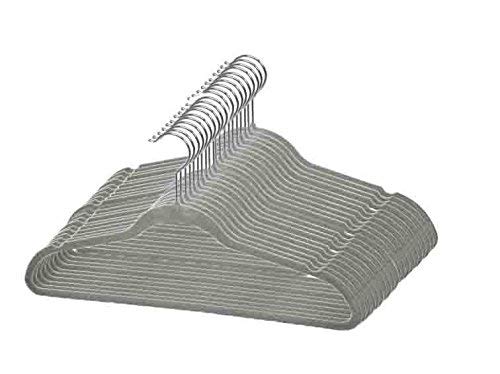 Home Basics Flocked Suit Hanger (25 Pack), Grey