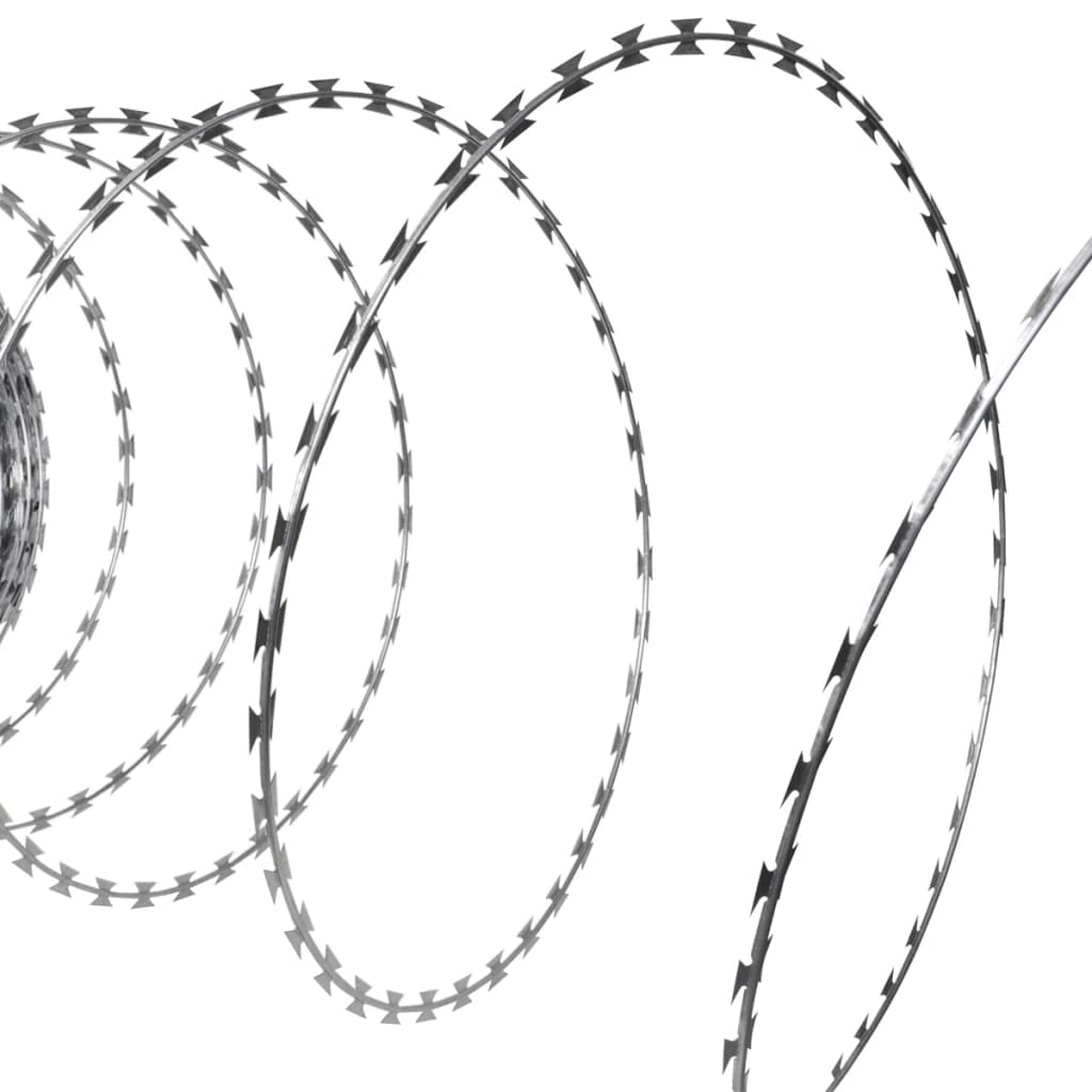 Razor Wire 2 pcs Helical Wire Fence Concertina Wire Galvanized Steel vidaXL