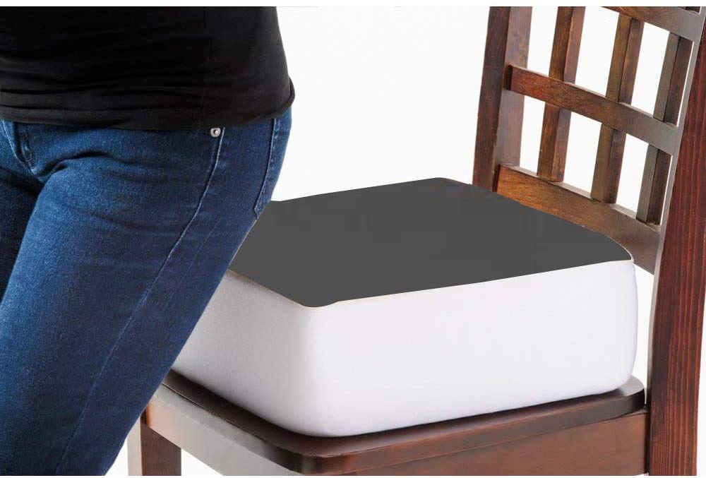 Comfort Finds Rise with Ease Seat Cushion - Thick Firm Chair Cushion Booster - Extra Thick Foam Pad for Home, Patio, Office and Car Seats - Extra Supportive Lift - 15.5 X 18 X 5 - Gray