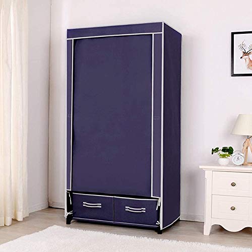 IULJH Cloth Wardrobe Furniture Storage Cabinet Fabric Closet Folding Non Woven Portable Waterproof Reinforcement Dustproof Bedroom