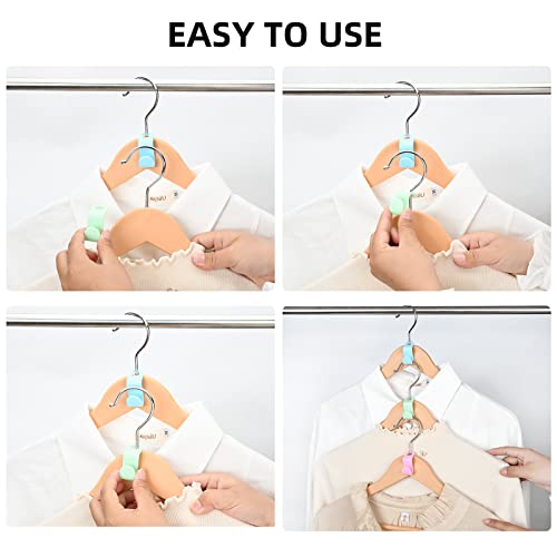 Diampure Clothes Hanger Connector Hooks, 40 PCS Hanger Extenders, Cascading Clothes Hangers, Space Saver for Wardrobe Clothes Closet (Mix Color)