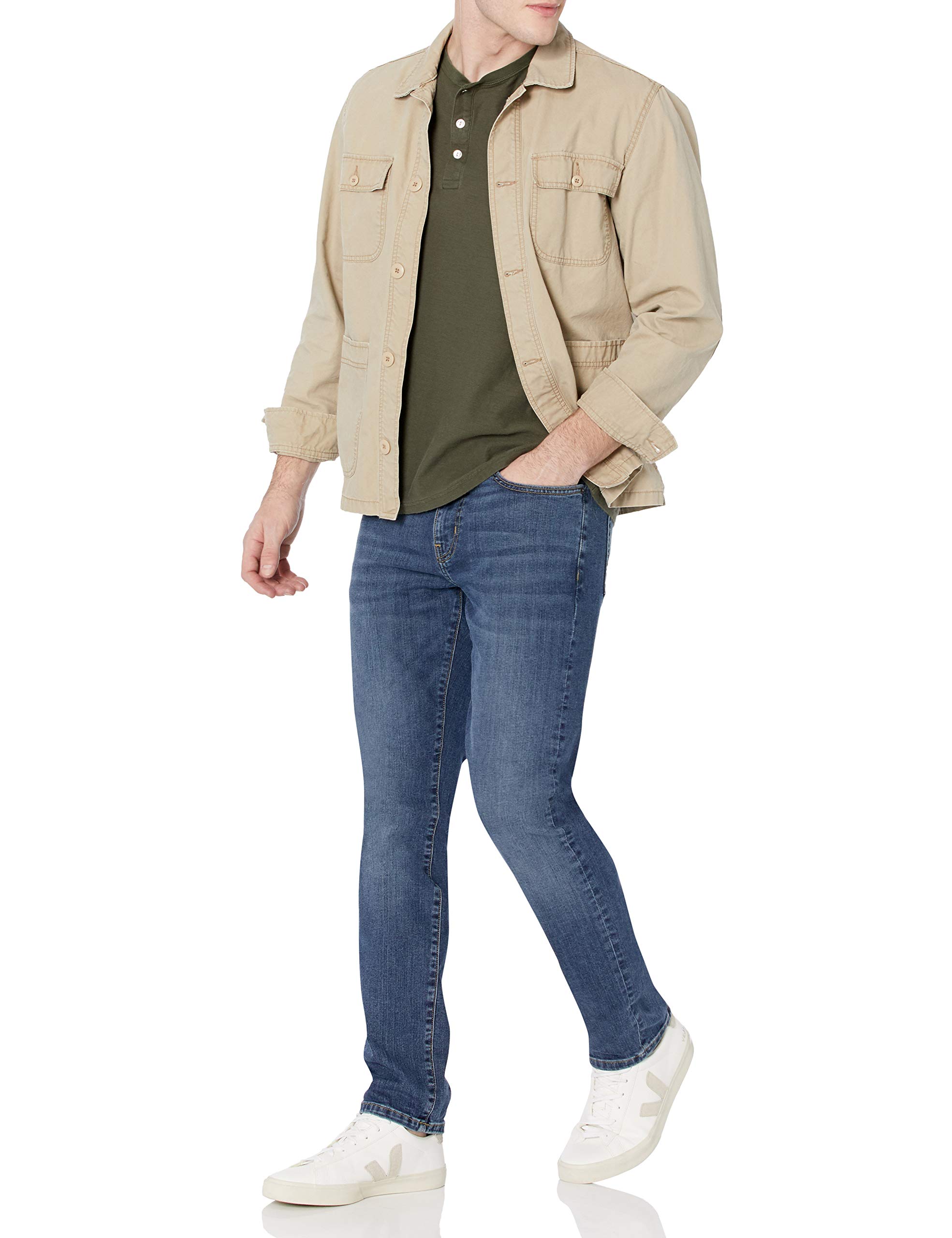 Amazon Essentials Mens Jeans Slim Fit Stretch, Light Wash, 36W x 28L