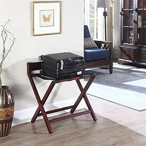 DIEFMJ Foldable Luggage Rack - Solid Hardwood Foldable Storage/Organization Shelf - Easy Assembly - for Home, Bedroom & Travel (Color : White)