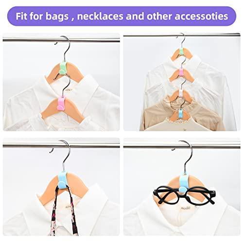 Diampure Clothes Hanger Connector Hooks, 40 PCS Hanger Extenders, Cascading Clothes Hangers, Space Saver for Wardrobe Clothes Closet (Mix Color)
