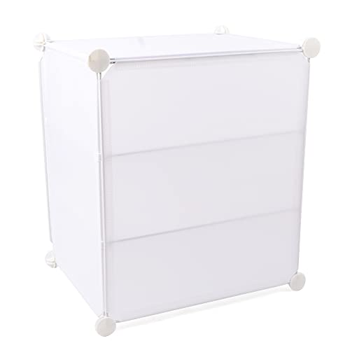 KinHall Shoe Rack Organizer, Wardrobe 12-Layer Shoe Rack Organizer, Shoe Tower Shelf Organizer With Cover Closet, Diy Freestanding Shoe Rack Cube Storage Cabinet Entrance Bedroom Corridor (4*12 White)