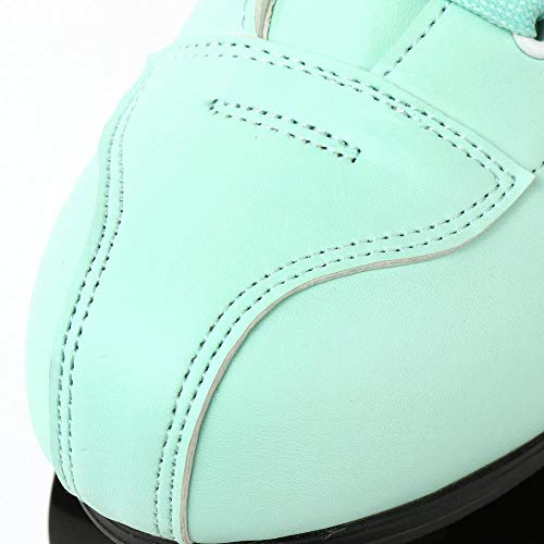 XUDREZ Roller Skates for Women Cozy Green PU Leather High-top Roller Skates for Beginner, Professional Indoor Outdoor Double-Row Roller Skates with Shoes Bag (Black Wheel,39)