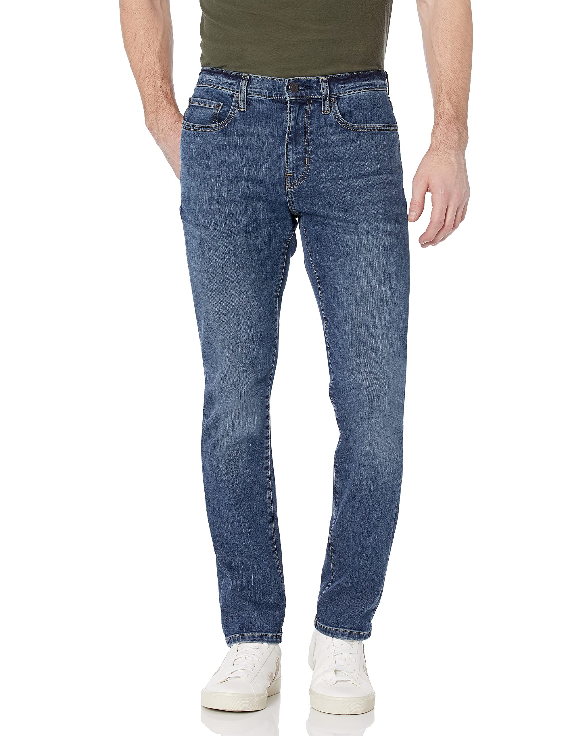 Amazon Essentials Mens Jeans Slim Fit Stretch, Light Wash, 36W x 28L
