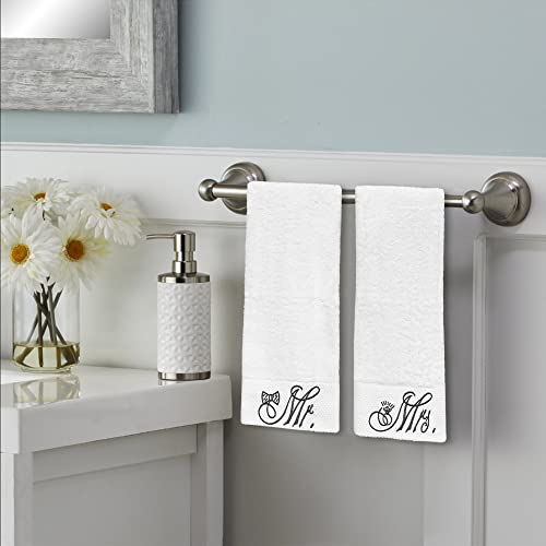 Modern Designs Pro Mr. and Mrs. Towels - Couple Embroidered Hand Towels - Wedding/Engagement Gifts (2 Pack - Mr. & Mrs.)