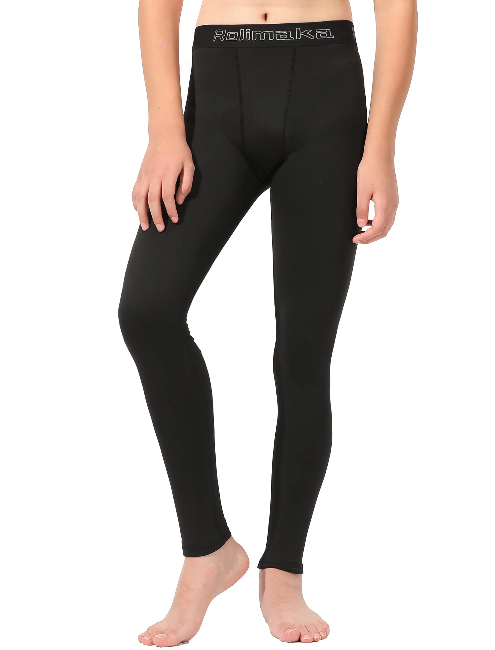 4 or 3 Pack Youth Boys' Compression Leggings Tights Athletic Pants Sports Base Layer for Kids Cold Gear 3 Black S