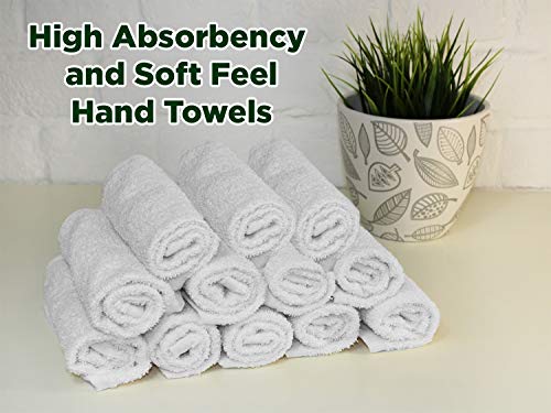 Pacific Linens Hand Towels-24 Pack-White, Super Absorbent Ring Spun, 100% Cotton,(Size 16βx27β), Commercial Grade, Multipurpose, Gym-Spa-Salon Towel, 3 lbs. per Dozen Quality (White)
