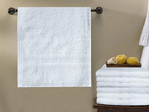 Pacific Linens Hand Towels-24 Pack-White, Super Absorbent Ring Spun, 100% Cotton,(Size 16βx27β), Commercial Grade, Multipurpose, Gym-Spa-Salon Towel, 3 lbs. per Dozen Quality (White)