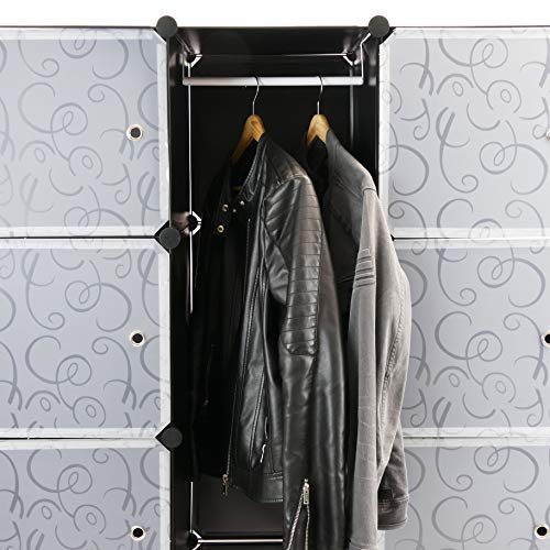 PrimeMatik DY096-VCES White 35 cm Hanging Rod for Cube Modular Organizer Closet 2 Pack (DY096)