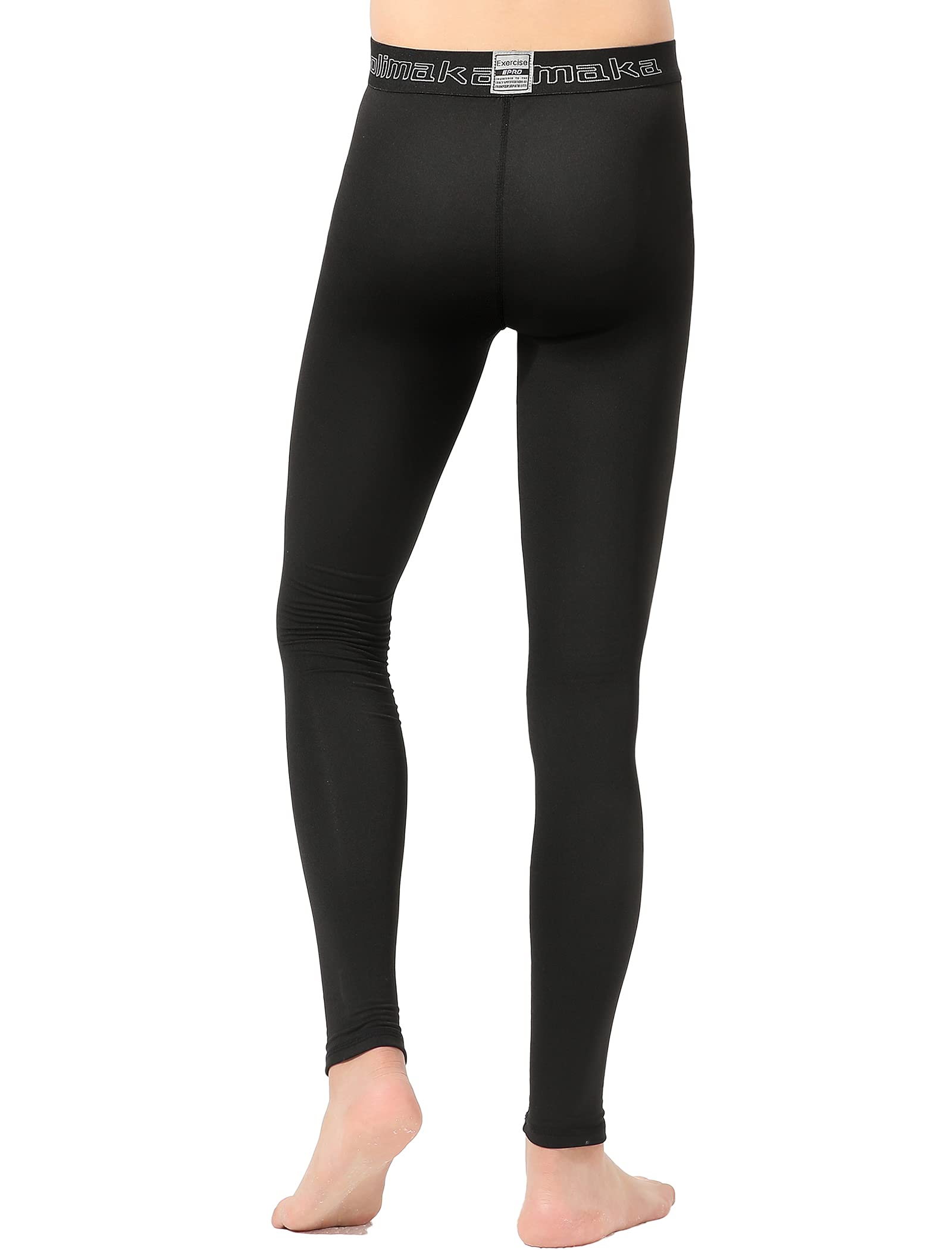 4 or 3 Pack Youth Boys' Compression Leggings Tights Athletic Pants Sports Base Layer for Kids Cold Gear 3 Black S