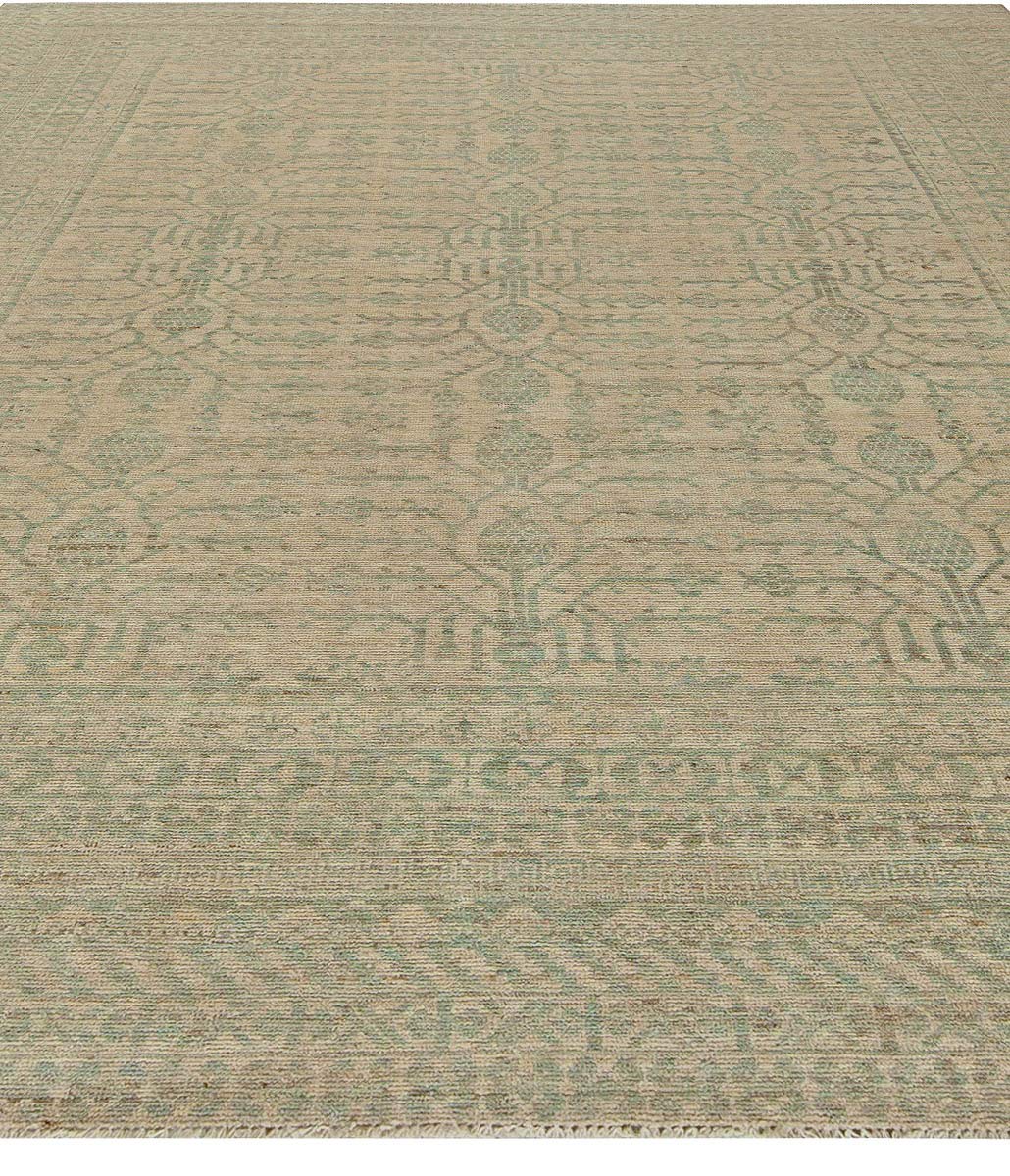 8' x 10' Modern Samarkand Taupe and Light Gray Handmade Wool Rug - N11061 Doris Leslie Blau