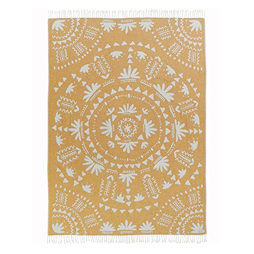 Sand Cloud Large Turkish Beach Towel - Sand Free - 100% Organic Turkish Cotton Yarn - Quick Dry Towel for Beach, Picnic Blanket or Throw - As Seen on Shark Tank - Boho Honey XL