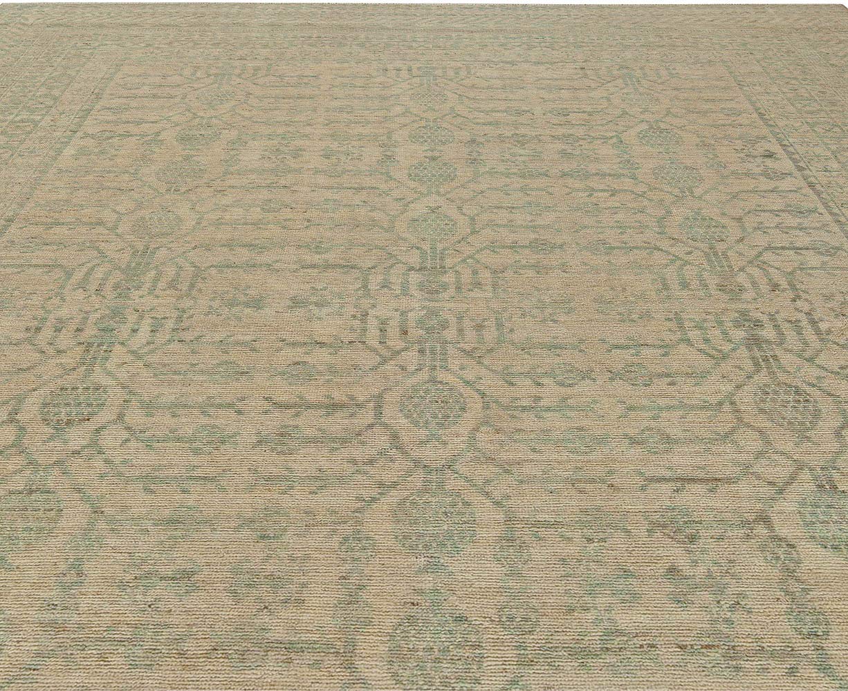 8' x 10' Modern Samarkand Taupe and Light Gray Handmade Wool Rug - N11061 Doris Leslie Blau