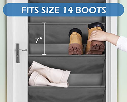MISSLO Over The Door Shoe Organizer with Deep Pockets and 28 Large Pockets Hanging Shoe Organizer Over The Door Shoe Rack for Closet
