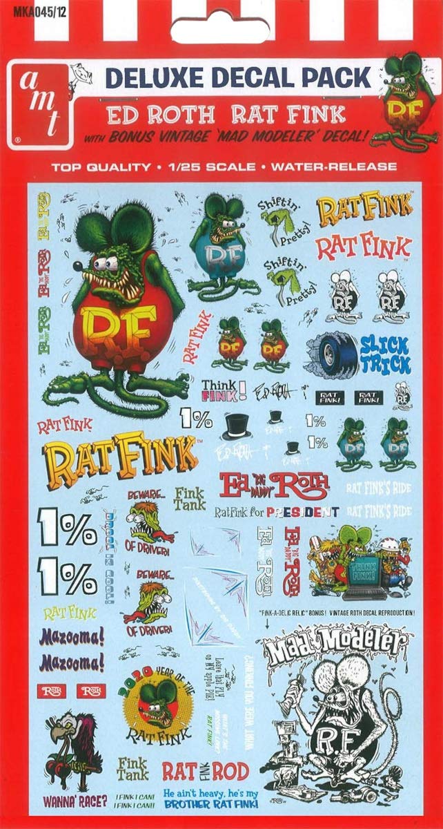 Round 2 Rat Fink Decal Pack (Can be Used on Any 1:25 Scale car or Truck Model) (MKA045)