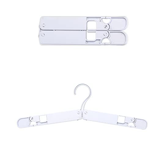 Foldable Travel Hanger Pants Hangers Lightweight and Durable Non-deformable Plastic Cloths Hanger Fits All Clothes and Socks Towel Can Be Folded Down for Easy Storage(Green) (Green)