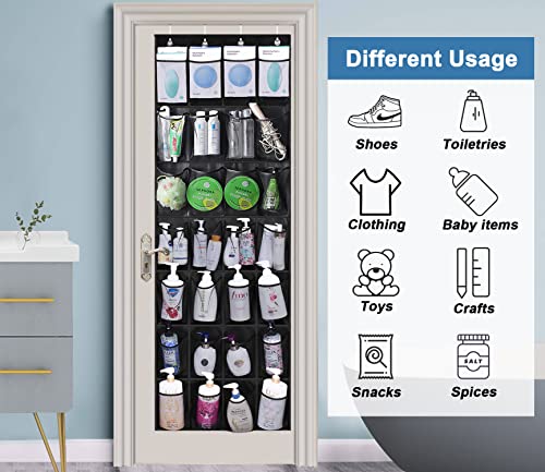 MISSLO Over The Door Shoe Organizer with Deep Pockets and 28 Large Pockets Hanging Shoe Organizer Over The Door Shoe Rack for Closet