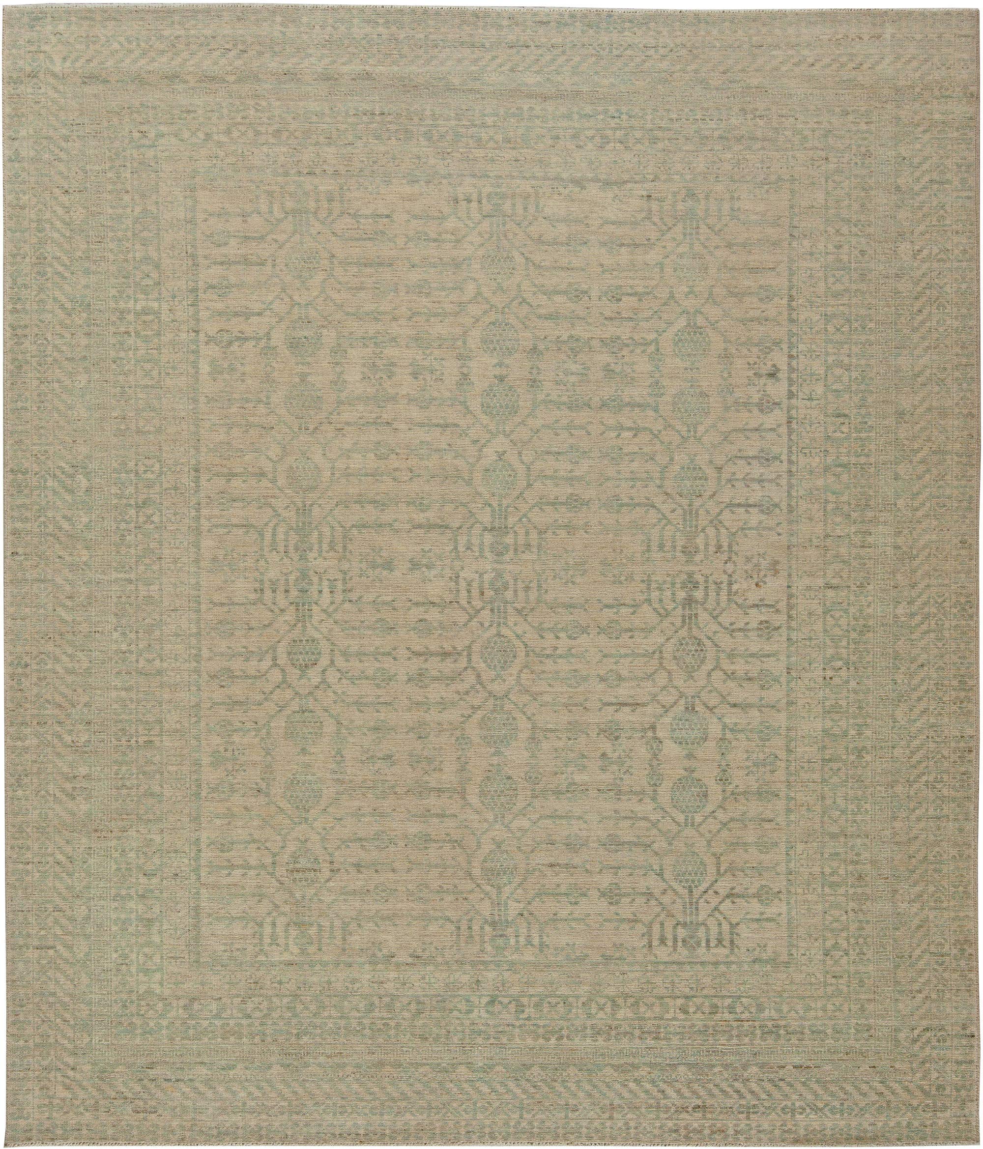 8' x 10' Modern Samarkand Taupe and Light Gray Handmade Wool Rug - N11061 Doris Leslie Blau