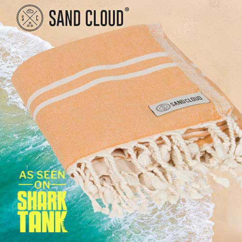 Sand Cloud Large Turkish Beach Towel - Sand Free - 100% Organic Turkish Cotton Yarn - Quick Dry Towel for Beach, Picnic Blanket or Throw - As Seen on Shark Tank - Boho Honey XL