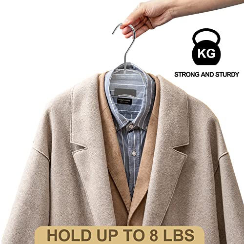 Quality Acrylic Clear Lucite Hangers 20-Pack with Bar Chrome Hooks for Clothes, Pants, Suit Jackets, Coats, and Shirts, Closet and Wardrobe Organization (Chrome/Gloss Silver Hook, 20)