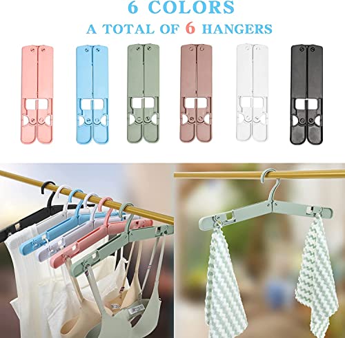 Foldable Travel Hanger Pants Hangers Lightweight and Durable Non-deformable Plastic Cloths Hanger Fits All Clothes and Socks Towel Can Be Folded Down for Easy Storage(Green) (Green)