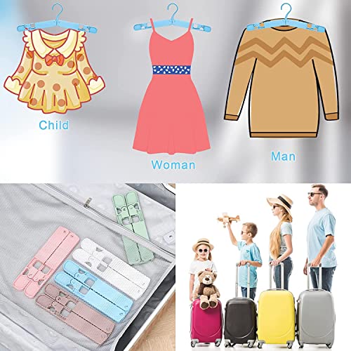 Foldable Travel Hanger Pants Hangers Lightweight and Durable Non-deformable Plastic Cloths Hanger Fits All Clothes and Socks Towel Can Be Folded Down for Easy Storage(Green) (Green)