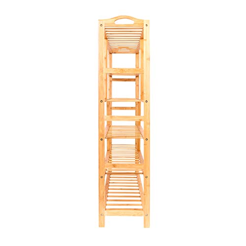 6-Tier Shoe Rack for Closet, Stackable Shoes Rack Organizer Free Standing Shoe Shelf for Entryway and Closet Hallway, Multifunctional Bamboo Rack in Different Combinations