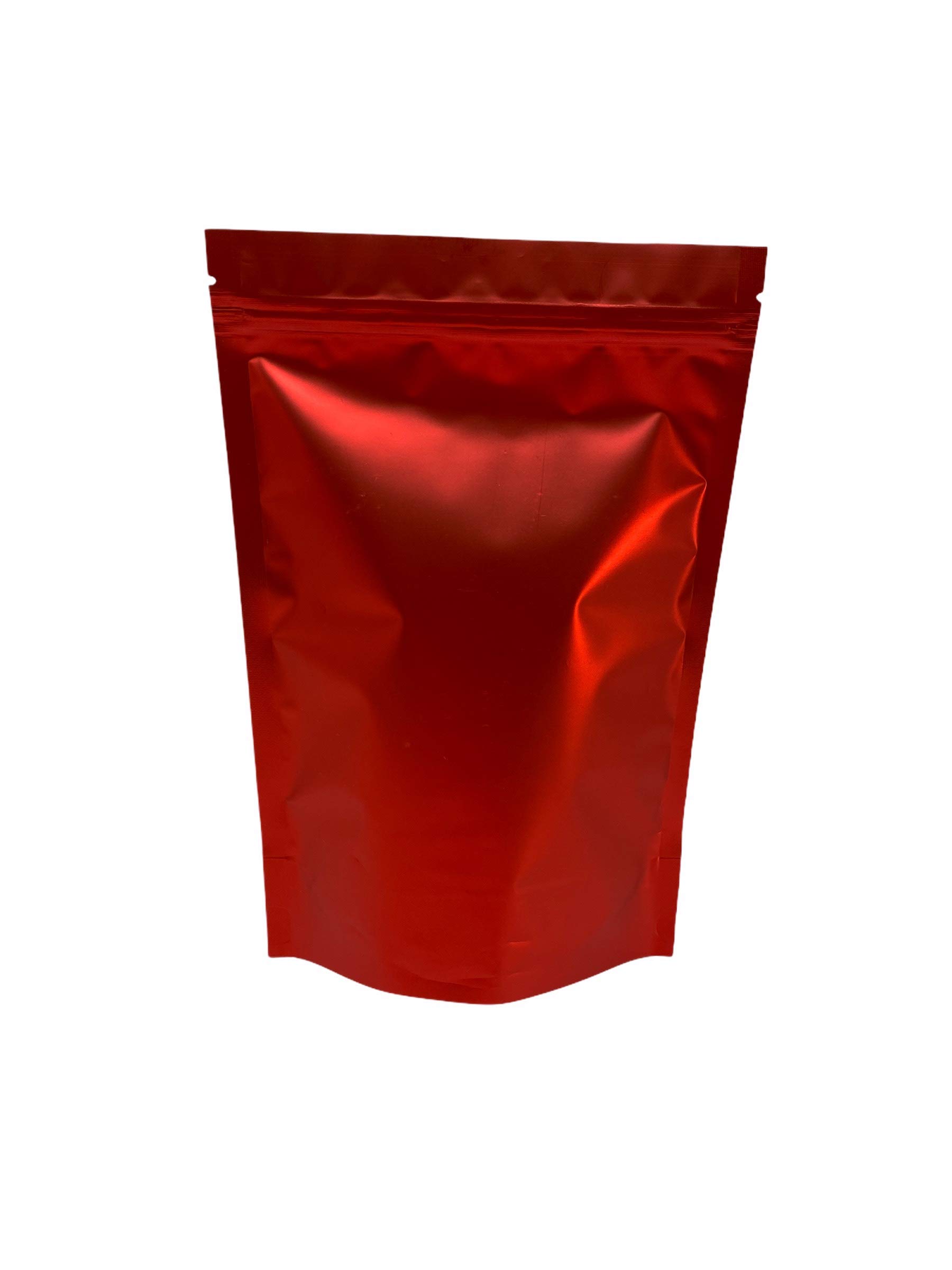 100PCS Resealable Smell Proof Stand Up and Flat Bags Aluminum Foil Pouch Bag 4 x 6 and 6 X 9 Inches Reclosable Mylar Ziplock Bag Food Storage Grip Seal Wrap (Red Stand UP, 6X9 Inch)