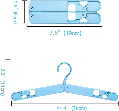 Foldable Travel Hanger Pants Hangers Lightweight and Durable Non-deformable Plastic Cloths Hanger Fits All Clothes and Socks Towel Can Be Folded Down for Easy Storage(Green) (Green)