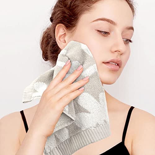 Washcloths 12β x 12β, Highly Absorbent Wash Cloths for Your Body, Four Leaf Clover Wash Clothes for Bathroom Spa (Light Gray), 12 Pack