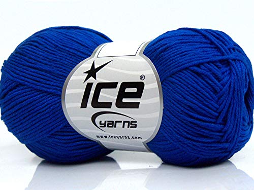 Lot of 8 Skeins Ice Yarns Pure Cotton FINE (100% Cotton) Yarn Saxe Blue