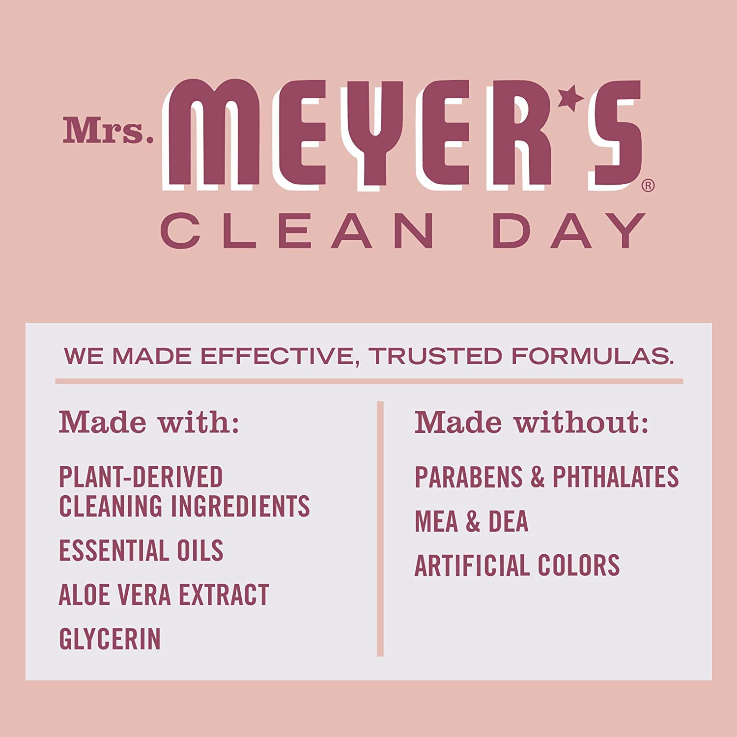 Mrs. Meyer's Liquid Dish Soap Rose Scented, 16 OZ. (Pack of 6)
