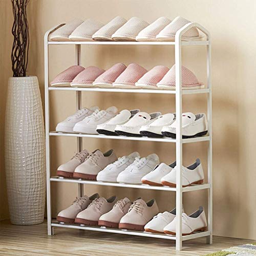 DINGZZ Bedroom Shoe Rack, Multifunctional Metal Rack for Assembling Slippers Home Furniture Cloth Shoes