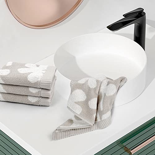 Washcloths 12β x 12β, Highly Absorbent Wash Cloths for Your Body, Four Leaf Clover Wash Clothes for Bathroom Spa (Light Gray), 12 Pack