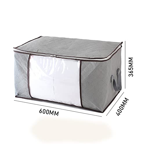 Dingq Clothing Storage Bag, Package Foldable Quilt Blanket Wardrobe Organizer, Large Capacity Travel Shoe Clothes Toys Pouch Accessories, Grey, 23.62 x 15.75 14.37 (in)