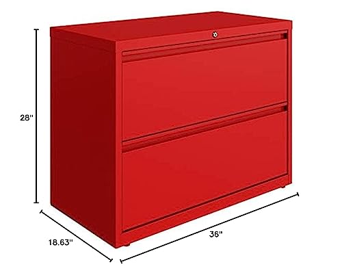 Hirsh 36-in Wide HL10000 Series 2 Drawer Metal Lateral File Cabinet Lava Red
