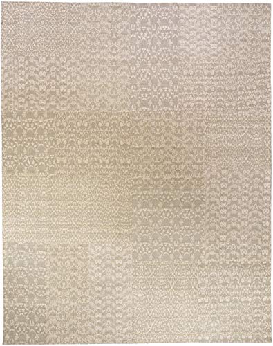 8' x 10' Modern Patchwork-Like MM Gray Hand Knotted Wool Rug - N10974 Doris Leslie Blau