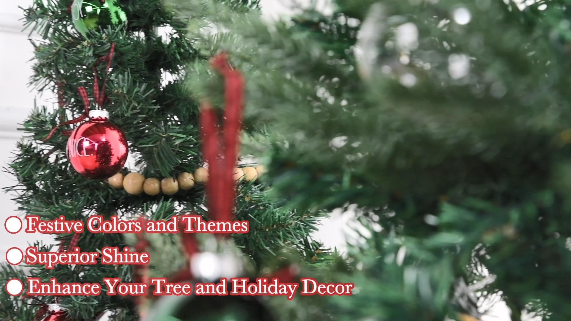 Rae Dunn Christmas Ornaments - Set of 12 Clear Glass Balls with Cute Holiday Designs - 60mm / 2.36 Inch Hanging Decorations for Xmas Tree