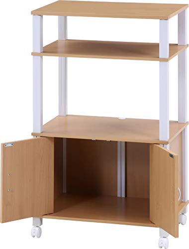 Fuji Boeki 99906 Multi Wagon, Kitchen Wagon, Width 23.5 inches (59.7 cm), Natural, White, Easy Assembly, Comes with Casters