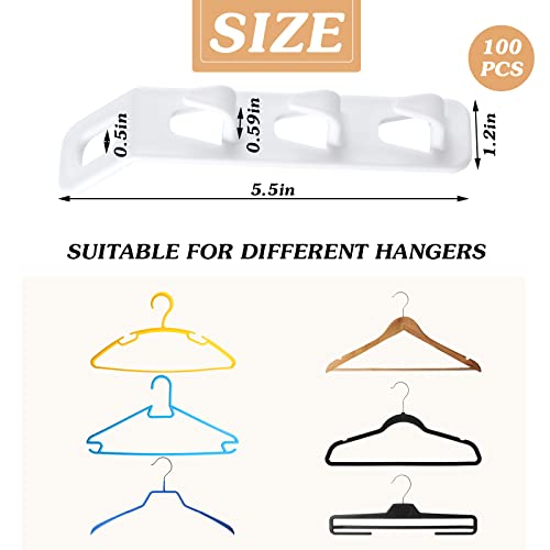 50 Pcs Clothes Hanger Connector Hooks Cascading Clothes Hanger Hooks Plastic Space Saving Hanger Extender Multi-Layer Cabinet Clothes Connection for Dorm Room Closet Storage Organizer Rack Pants