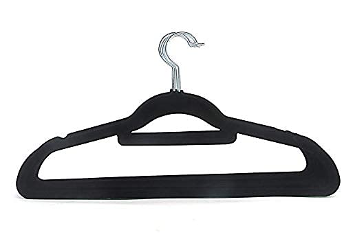 Velvet Covered Hangers β 30 Pack Non-Slip Black Hangers for Clothes β Premium Quality Materials - Easy Slide & Sturdy Design β Slim to Save Closet Space