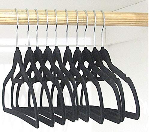 Velvet Covered Hangers β 30 Pack Non-Slip Black Hangers for Clothes β Premium Quality Materials - Easy Slide & Sturdy Design β Slim to Save Closet Space