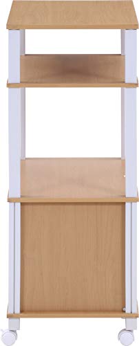 Fuji Boeki 99906 Multi Wagon, Kitchen Wagon, Width 23.5 inches (59.7 cm), Natural, White, Easy Assembly, Comes with Casters