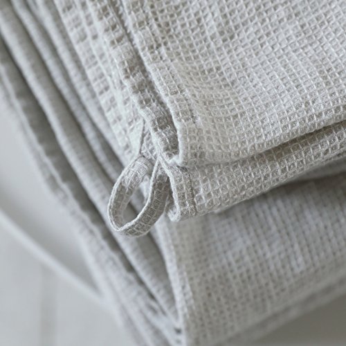LinenMe Linen Wash Cloths Waffle Silver, 12" x 12"